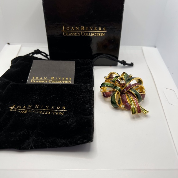Joan Rivers | Jewelry | Joan Rivers Purplegreen Enamel Crystal Ribbon ...